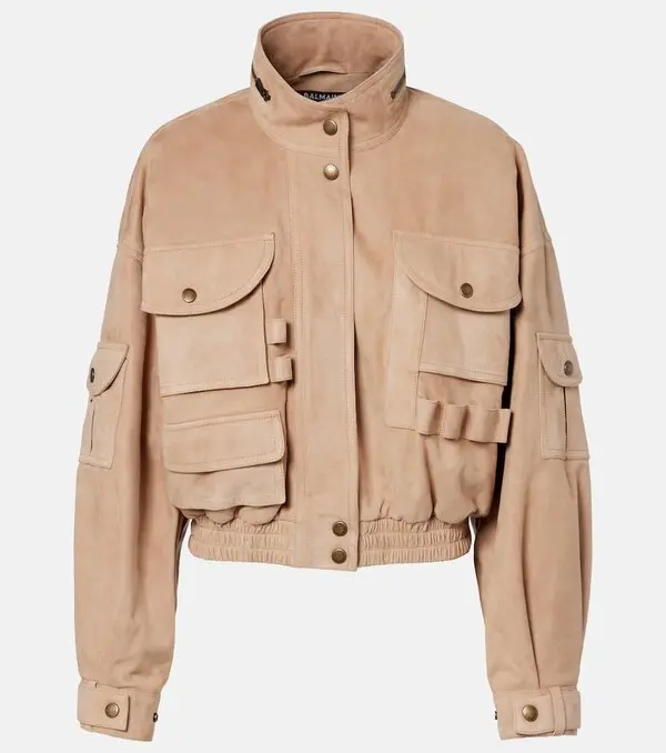 Balmain Suede Bomber Jacket