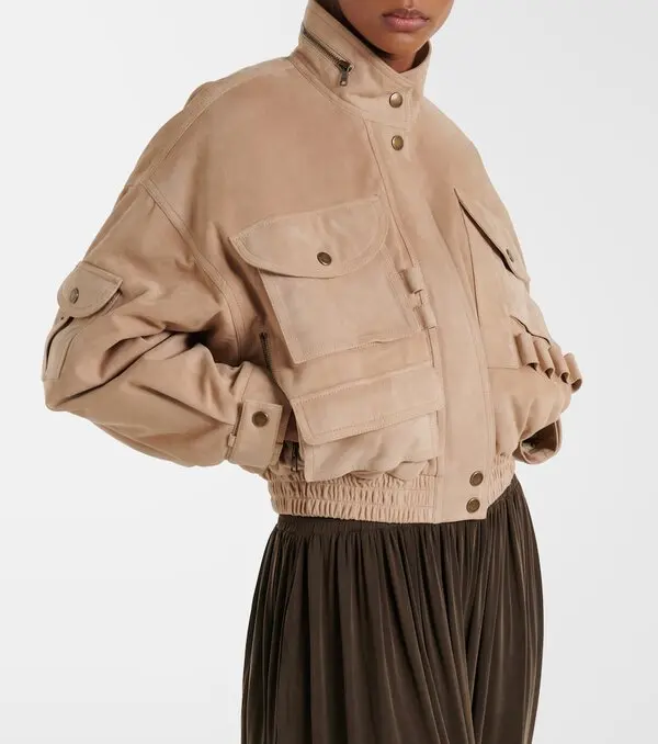Balmain Suede Bomber Jacket