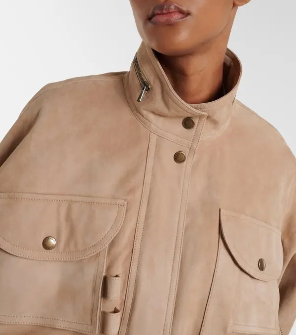 Balmain Suede Bomber Jacket