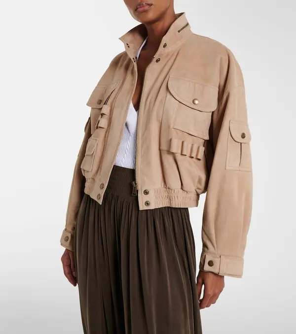Balmain Suede Bomber Jacket