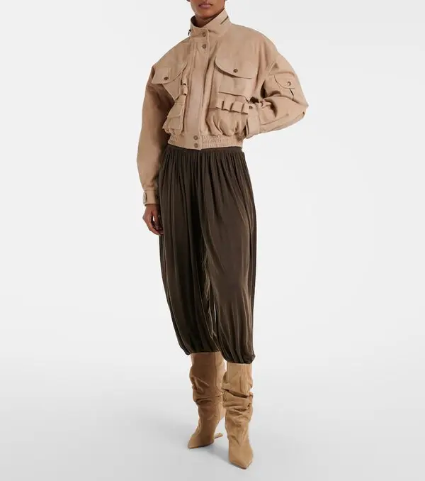 Balmain Suede Bomber Jacket