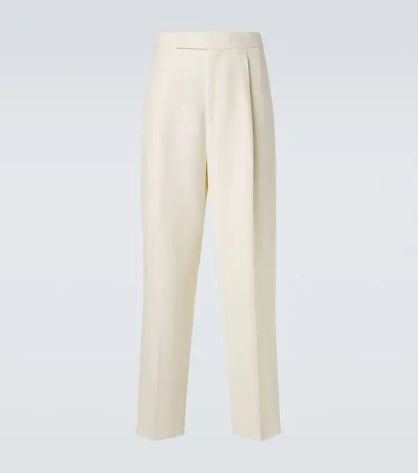 Zegna Wool And Linen Wide-leg Trousers