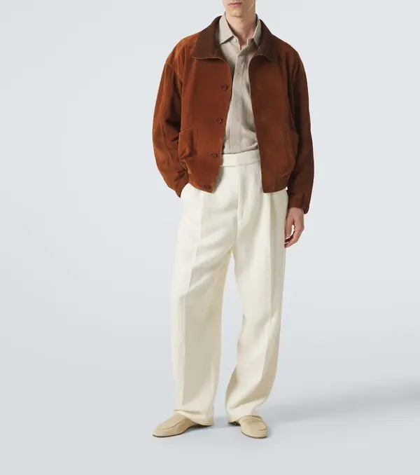 Zegna Wool And Linen Wide-leg Trousers