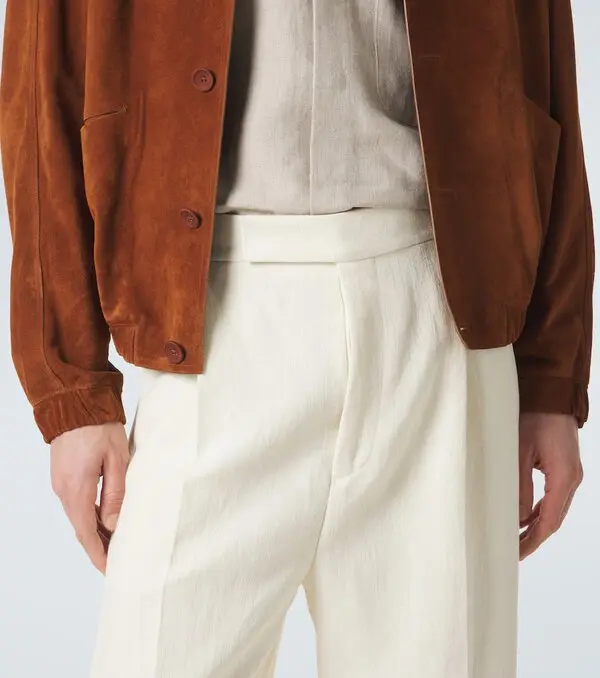 Zegna Wool And Linen Wide-leg Trousers