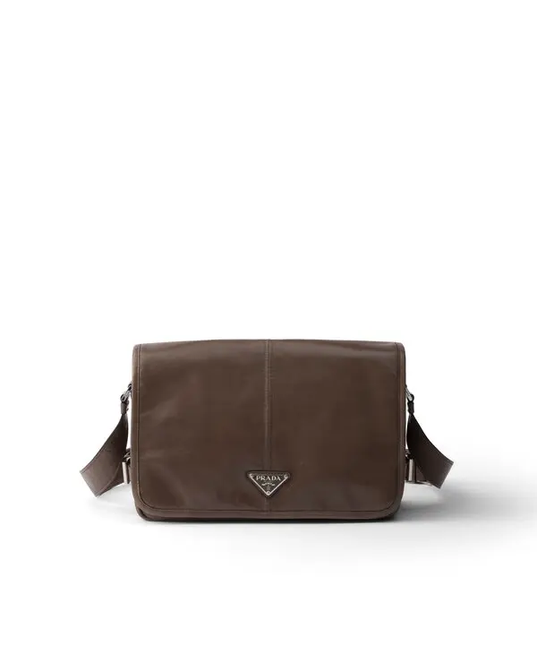 Prada Leather Shoulder Bag - Grey