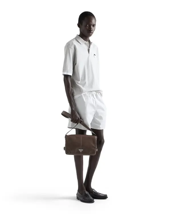 Prada Leather Shoulder Bag - Grey