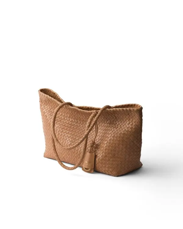 Prada Large Leather Tote Bag - Neutral