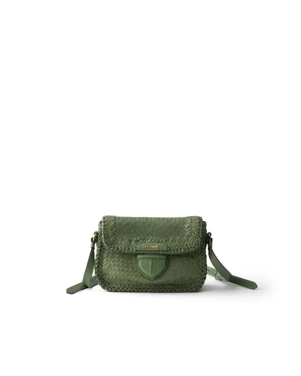 Prada Woven Leather Mini Shoulder Bag