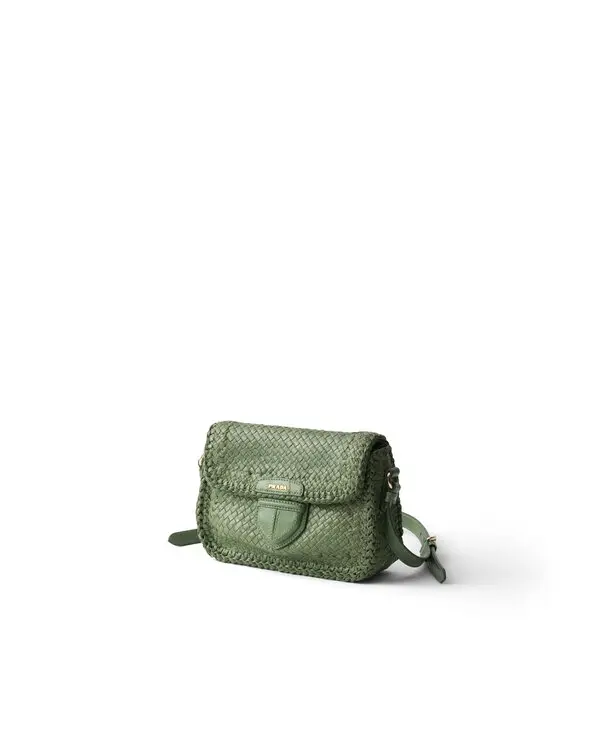Prada Woven Leather Mini Shoulder Bag