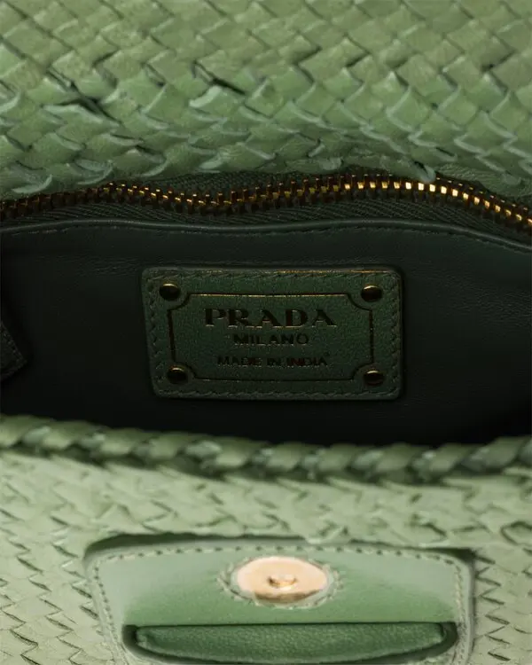 Prada Woven Leather Mini Shoulder Bag