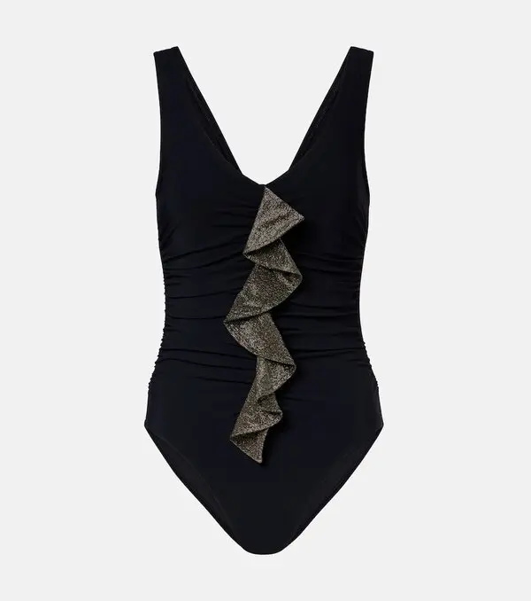 KARLA COLLETTO Helena Ruffled One-piece Swimsuit - Black
