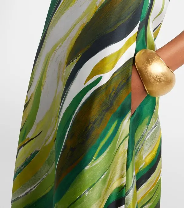 Christopher Esber Strapless Printed Silk Gown