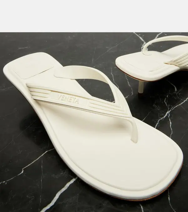 Bottega Veneta Alabaster Rubber Thong Sandals