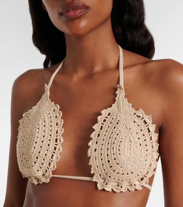 Attico Crochet Cotton Bikini Top