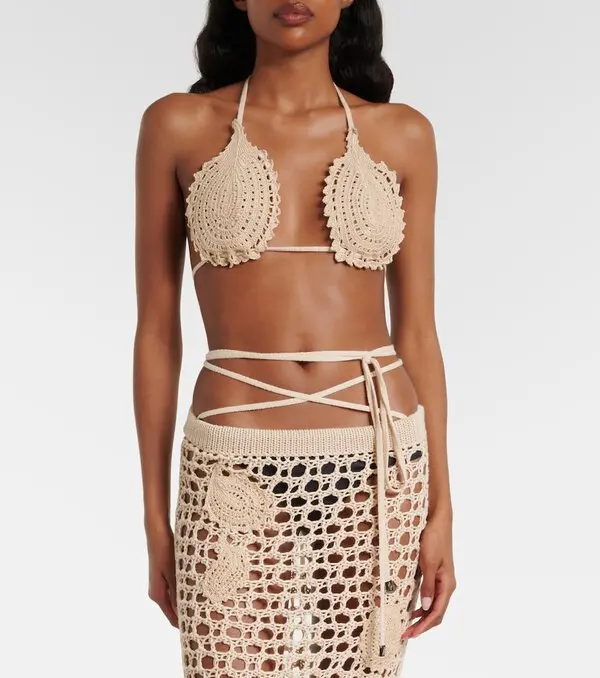 Attico Crochet Cotton Bikini Top