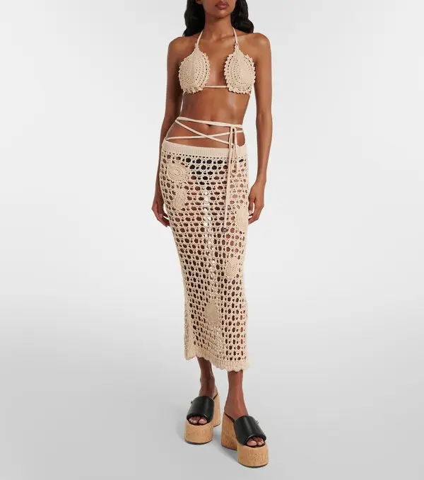 Attico Crochet Cotton Bikini Top