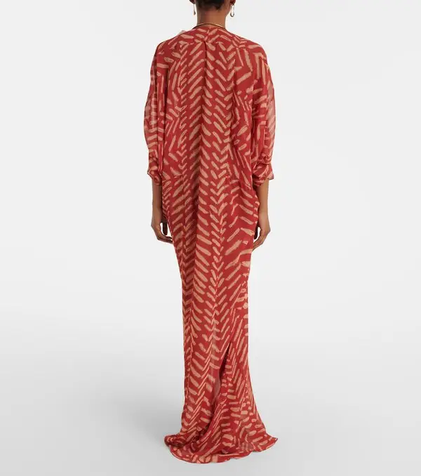 Johanna Ortiz Printed Georgette Maxi Dress