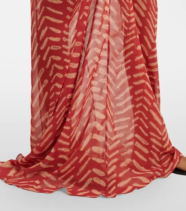 Johanna Ortiz Printed Georgette Maxi Dress