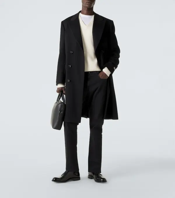Canali Double-breasted Wool And Cashmere Coat