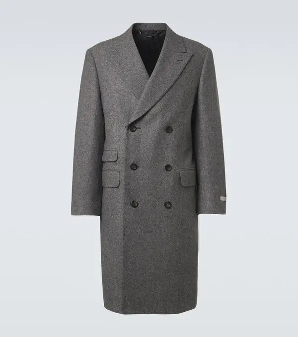Canali Double-breasted Wool And Silk Coat