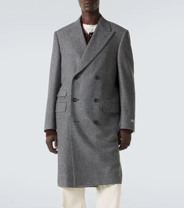 Canali Double-breasted Wool And Silk Coat
