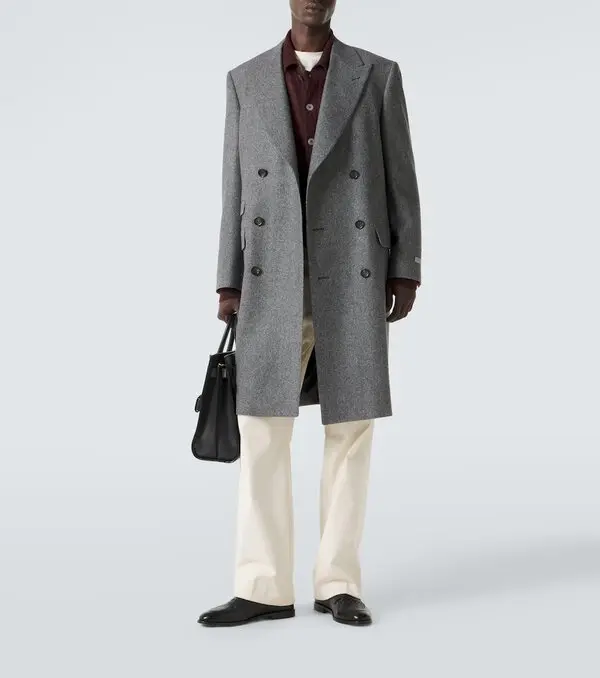 Canali Double-breasted Wool And Silk Coat