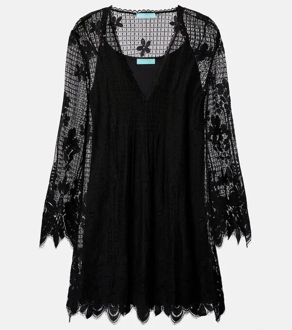 Melissa Odabash Elizabeth Cotton-blend Lace Minidress - Black