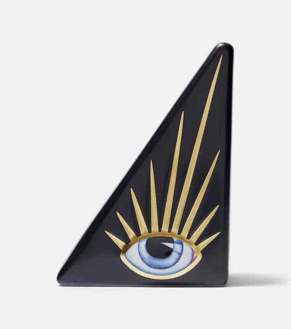 L'Objet Lito Gold-plated Porcelain Bookend - Blue
