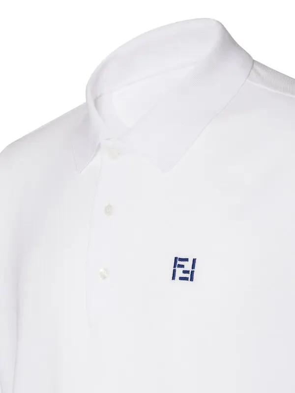 Fendi Polo Shirt With Logo - White