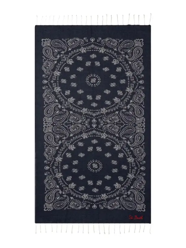 MC2 SAINT BARTH Foutas Beach Towel - Blue