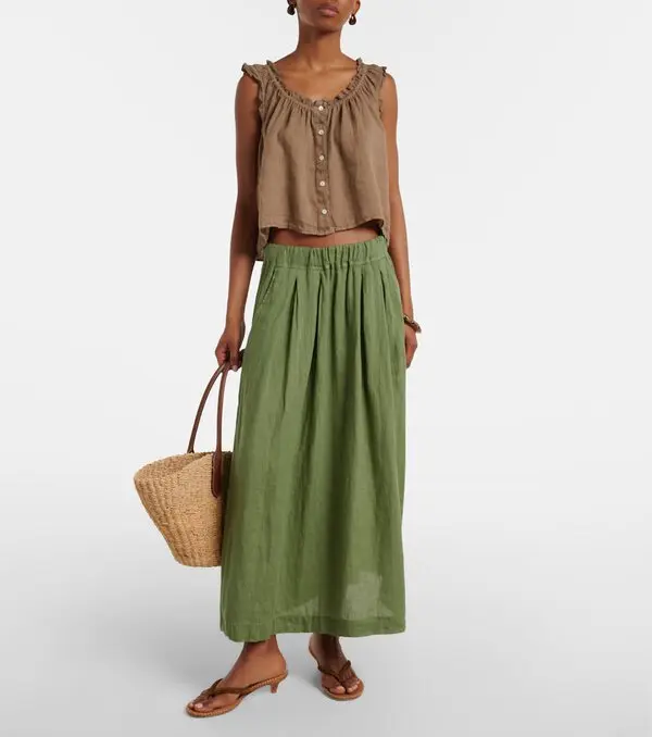 Velvet By Graham & Spencer Tana Linen Top - Brown