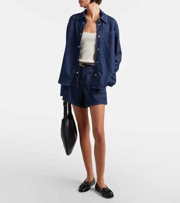 7 For All Mankind Utility Denim Shorts