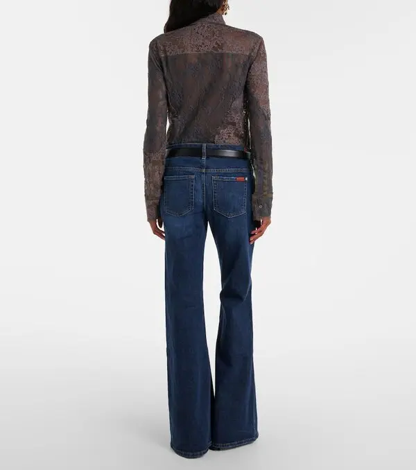 7 For All Mankind Low-rise Flared Jeans - Blue