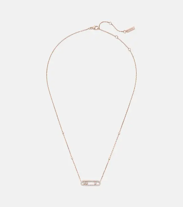 Messika Baby Move 18kt Rose Gold And Diamond Necklace - Pink
