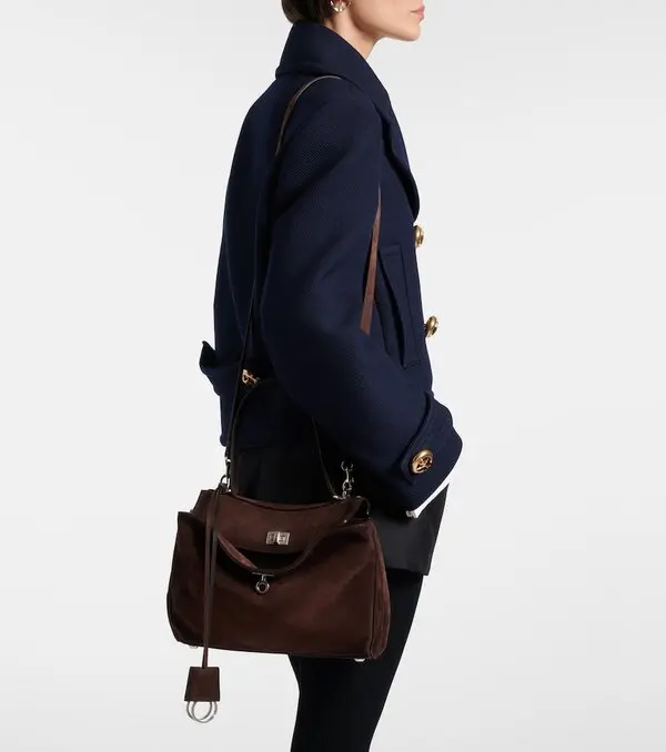 Balenciaga Rodeo Small Suede Shoulder Bag