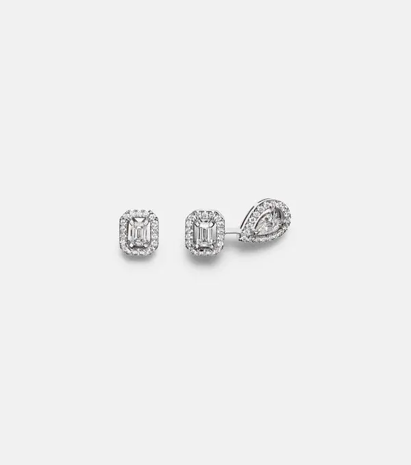 Messika My Twin 1+2 18kt White Gold And Diamond Earrings - Silver