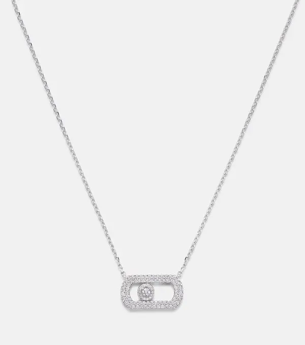 Messika So Move 18kt White Gold Chain Necklace With Diamonds