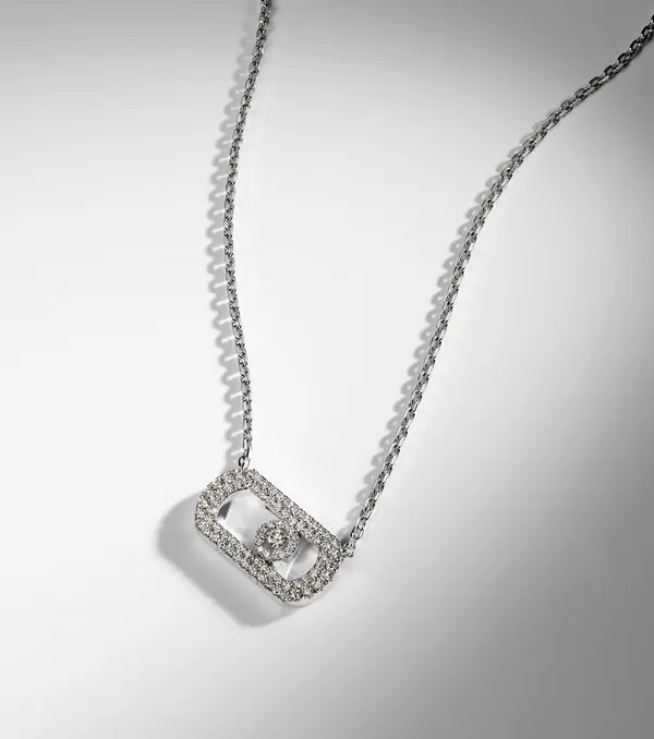 Messika So Move 18kt White Gold Chain Necklace With Diamonds