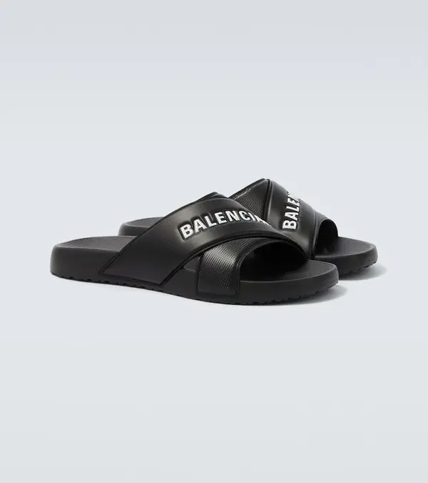 Balenciaga Sporty Pool Slides - Black