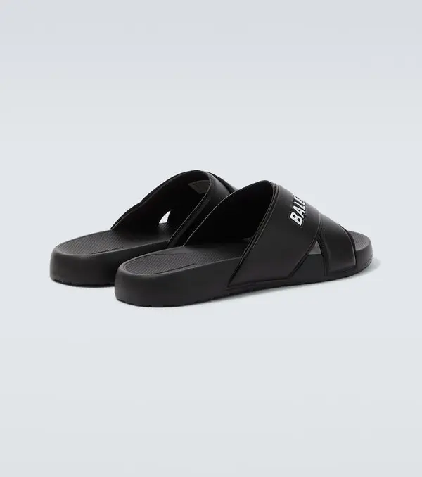 Balenciaga Sporty Pool Slides - Black