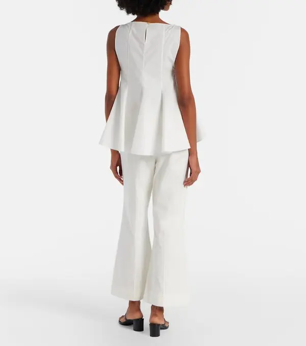 Khaite Walter Cotton And Silk Flared Pants - White