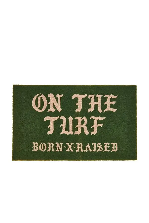 BORN X RAISED On The Turf Doormat - Green & White