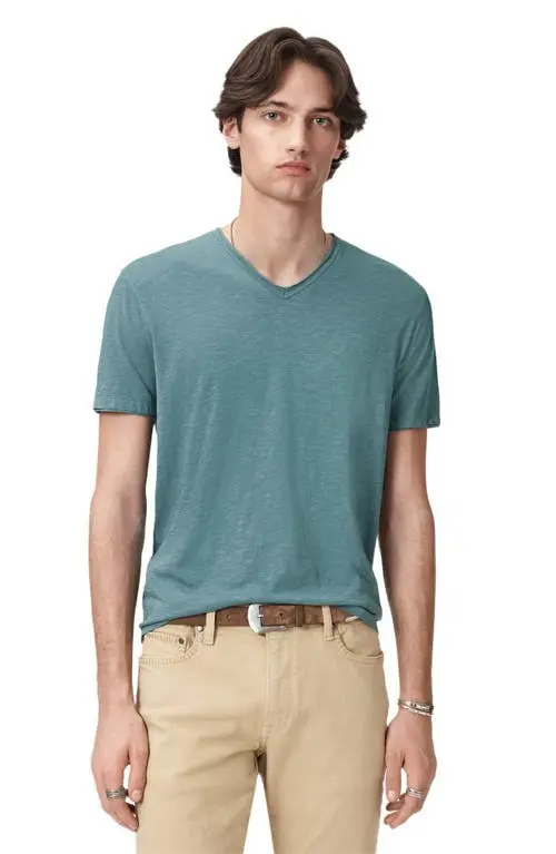 John Varvatos Miles Slub Cotton T-shirt - Fog