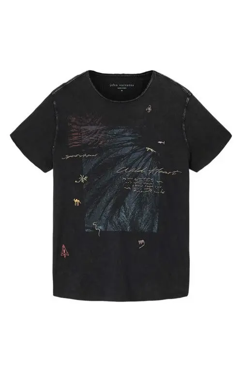 John Varvatos Wild Heart Raw Edge Graphic T-shirt