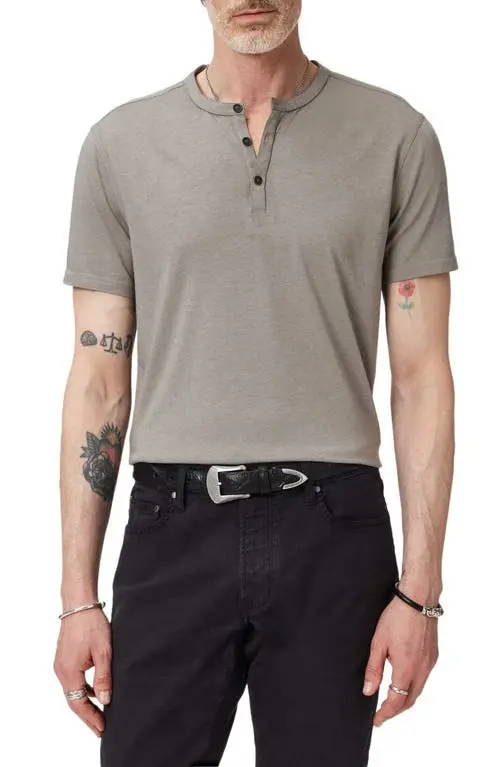 John Varvatos Duke Short Sleeve Henley - Grey Sky