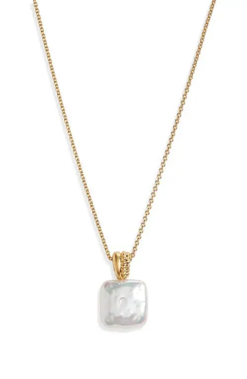 MISSOMA Square Freshwater Pearl Baya Pendant Necklace - Gold