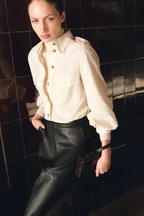 H&m Linen-blend Cargo Shirt