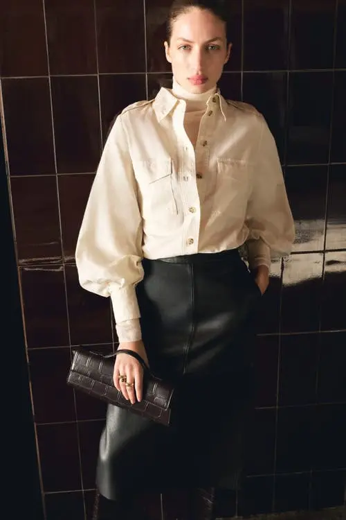 H&m Linen-blend Cargo Shirt
