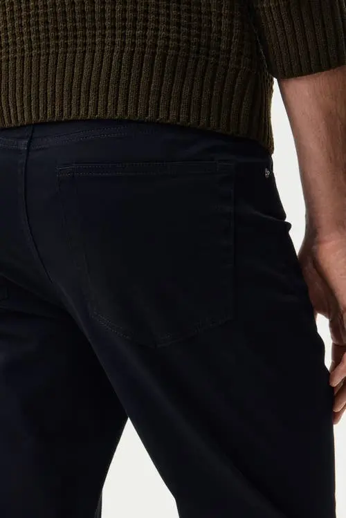 H&m Slim Fit Cotton Twill Trousers - Black