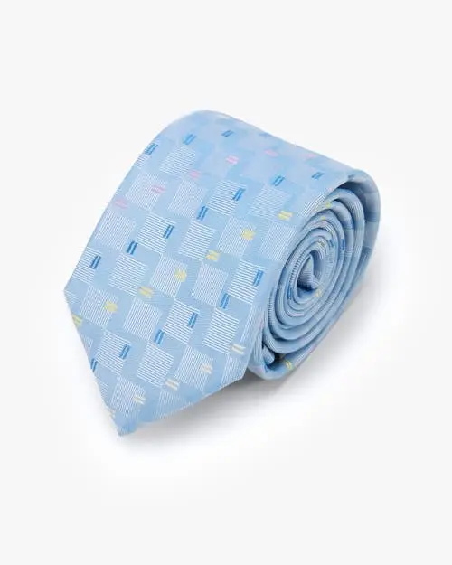 KNOTTERY & CO Pinwheel Silk Jacquard Tie - Blue